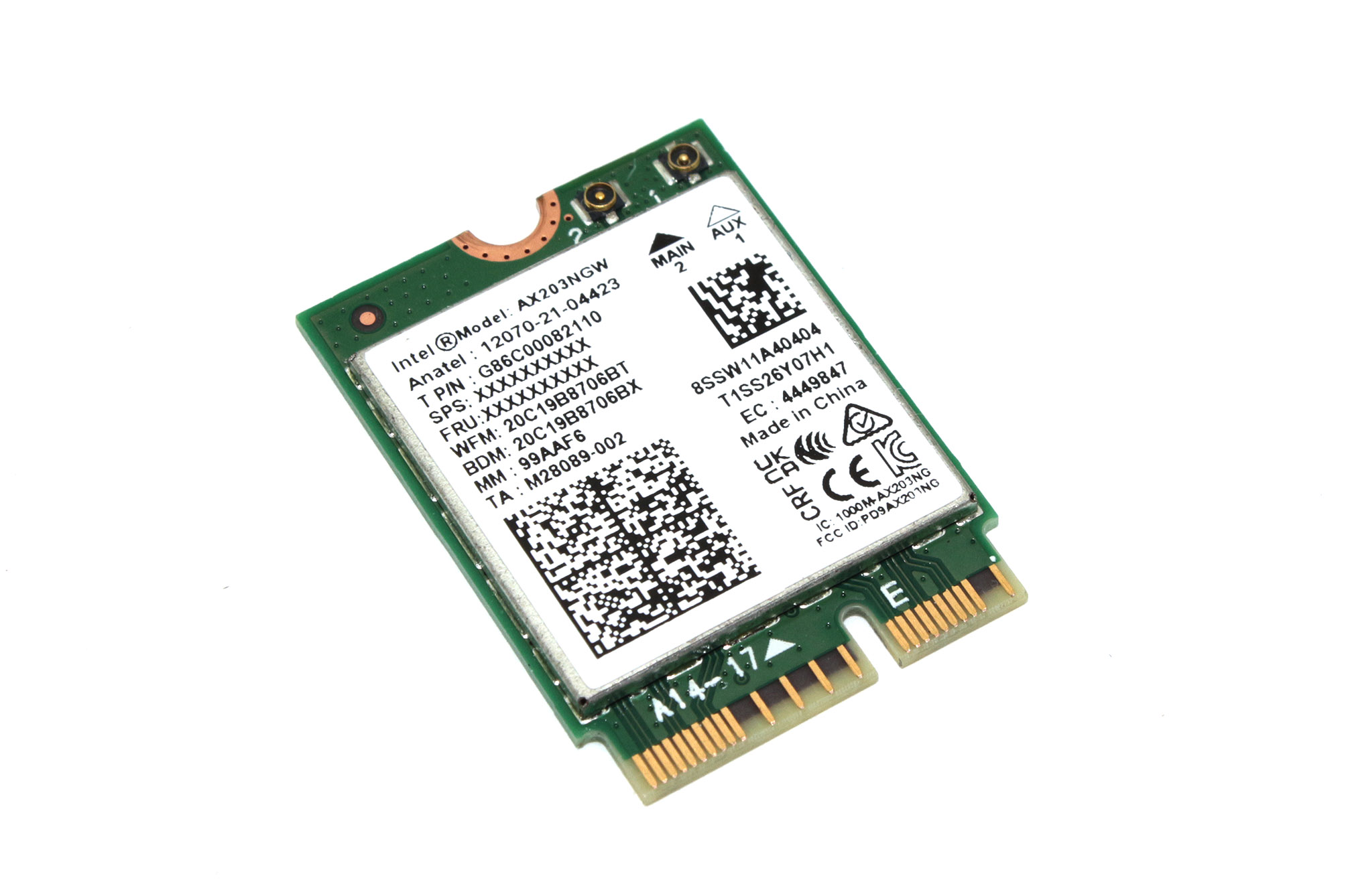 Wi-Fi адаптер + Bluetooth Intel Wi-Fi 6E AX203 (AX203NGW) AX3000 M.2 ...