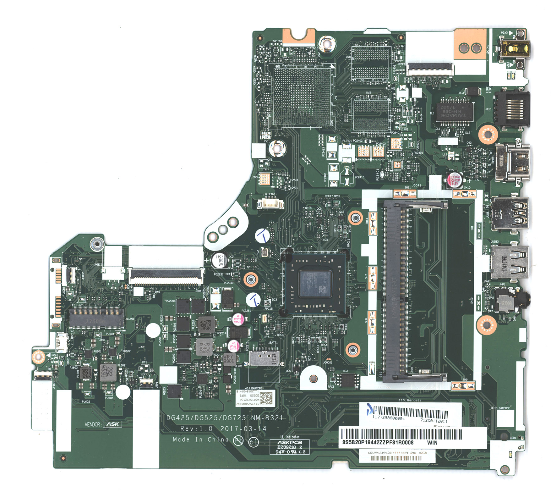 Материнская плата для Lenovo 320-15AST NM-B321 A6-9220 UMA 100496 ...